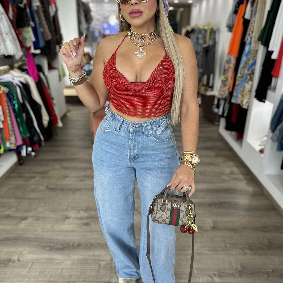 Mahon alto ajustable en la cintura azul – DC Boutique